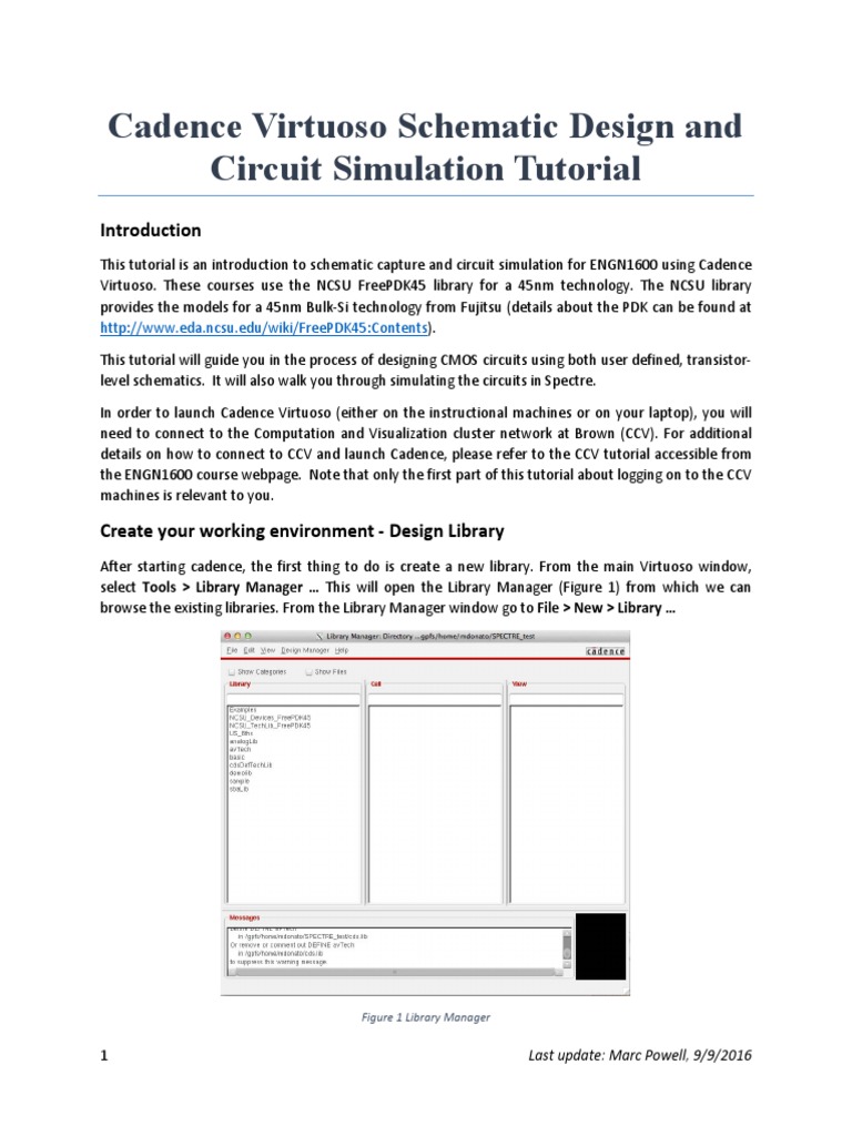 Cadence Virtuoso Schematic Design and Circuit Simulation Tutorial | PDF | Mosfet | Cmos