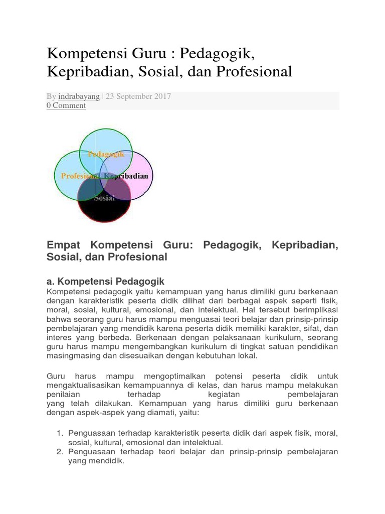 Kompetensi Guru | PDF | Karier & Perkembangan