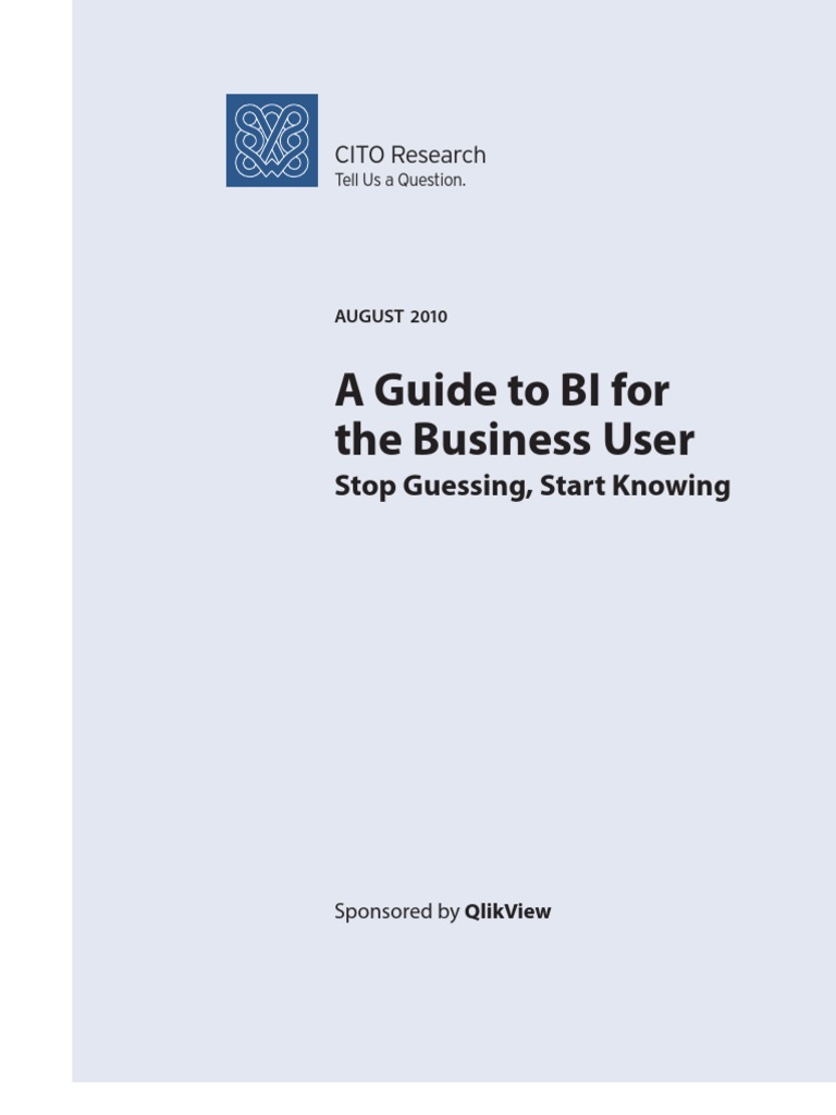 A Guide To BI For Business Users | PDF | Business Intelligence ...