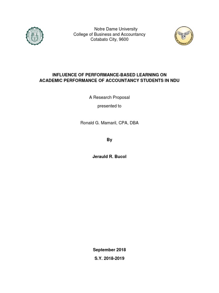 Influence of Performance-Based Learning On Academic Performance of ...