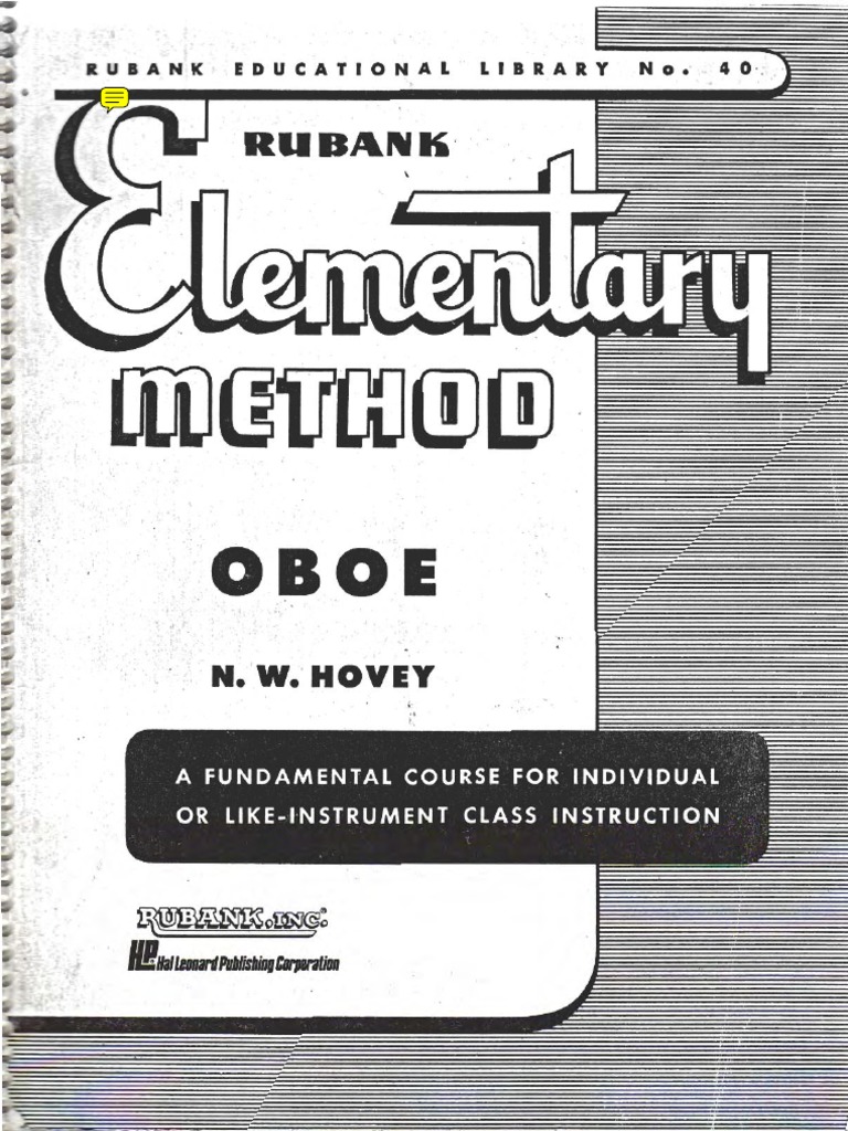 Oboe Metodo Rubank Basico Elementar | PDF