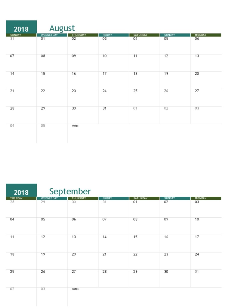 2018-2019 Monthly Calendar Overview | PDF