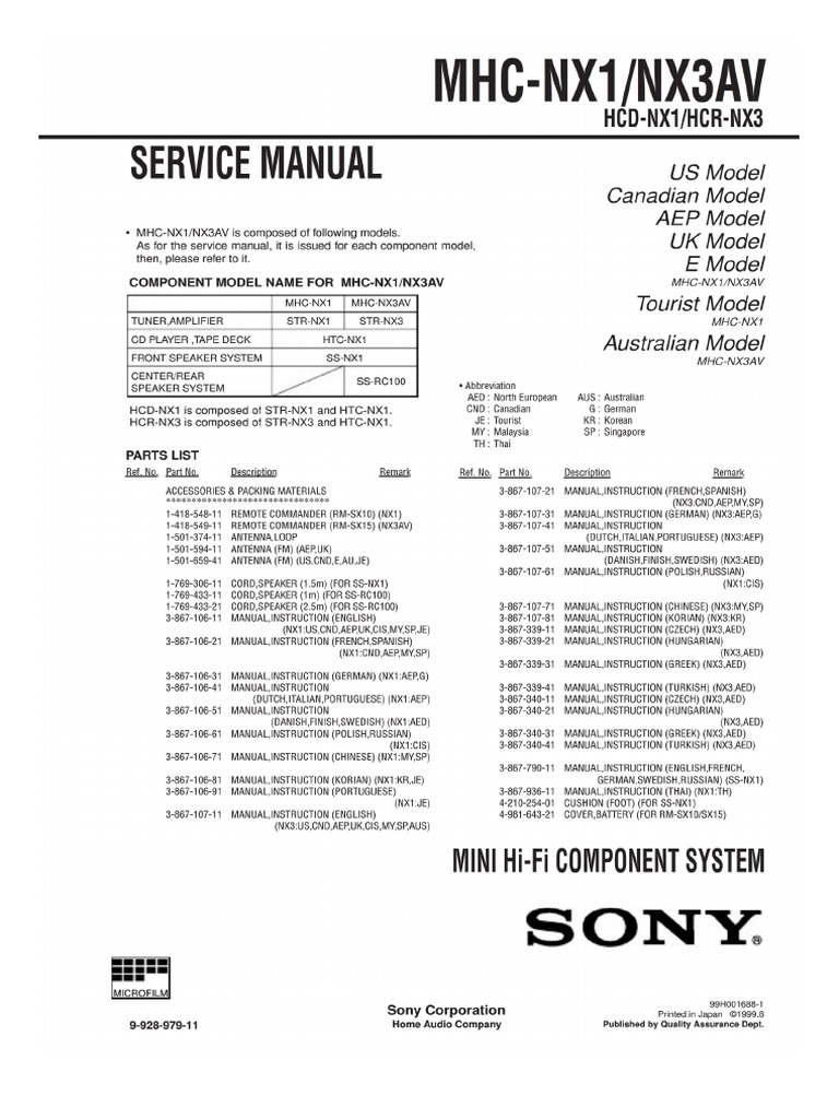 Sony MHC-NX1 | PDF