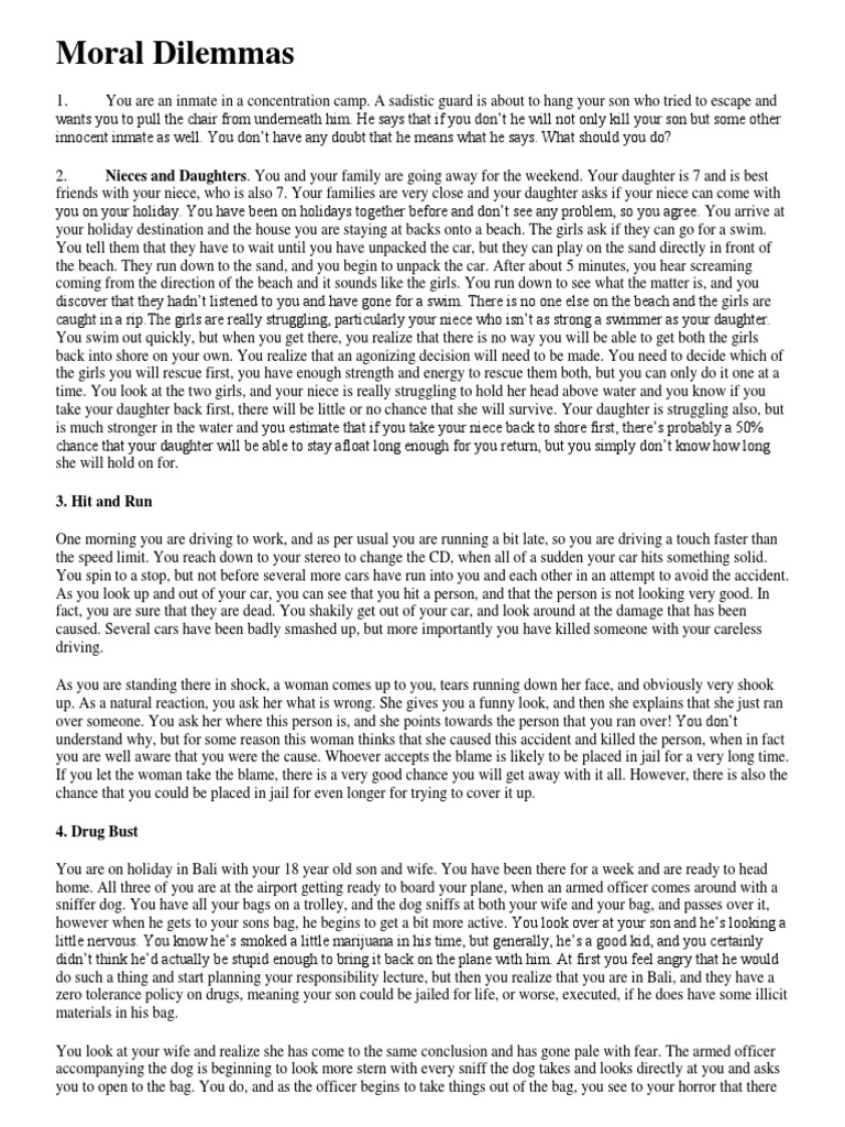 A Question of Sacrifice: Analyzing Complex Moral Dilemmas Regarding the ...