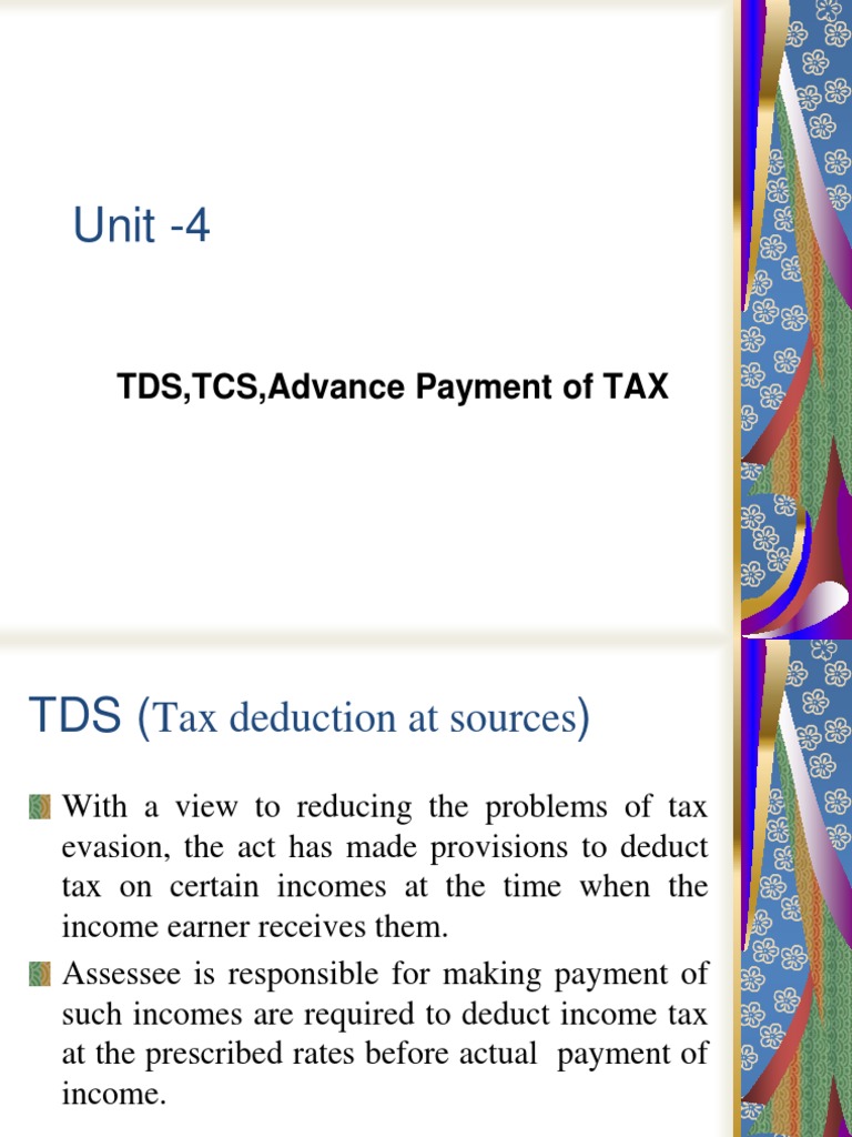 TDS, TCS, and Advance Tax Explained | PDF | Taxes | Interest