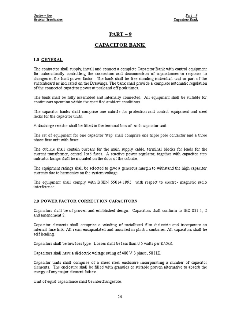 Capacitor Bank | PDF | Capacitor | Fuse (Electrical)