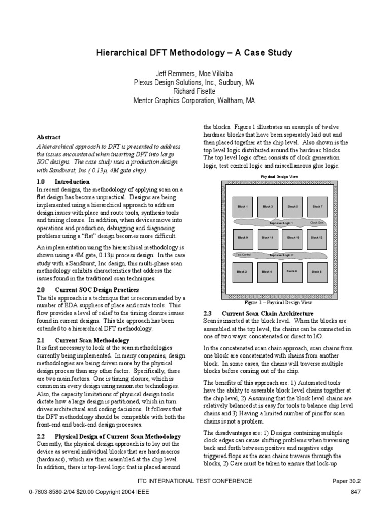 Hierarchical DFT Methodology - A Case Study | PDF | Integrated Circuit ...