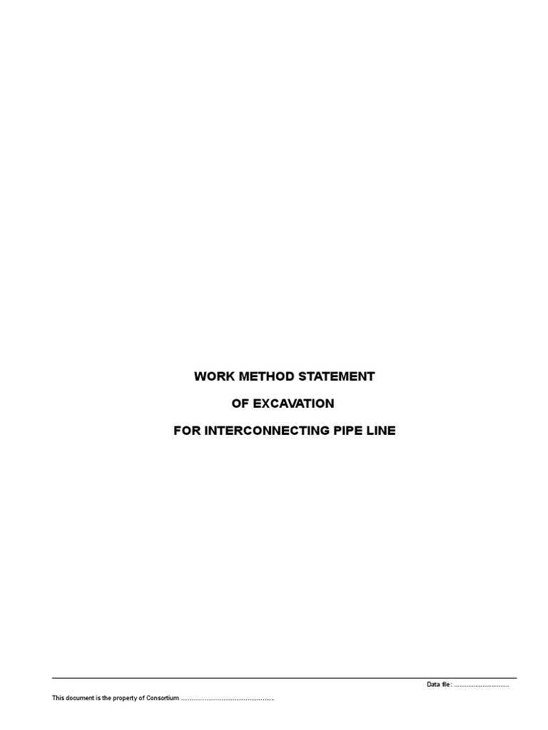 Excavation For Interconnecting Pipe Line | PDF | Excavation ...