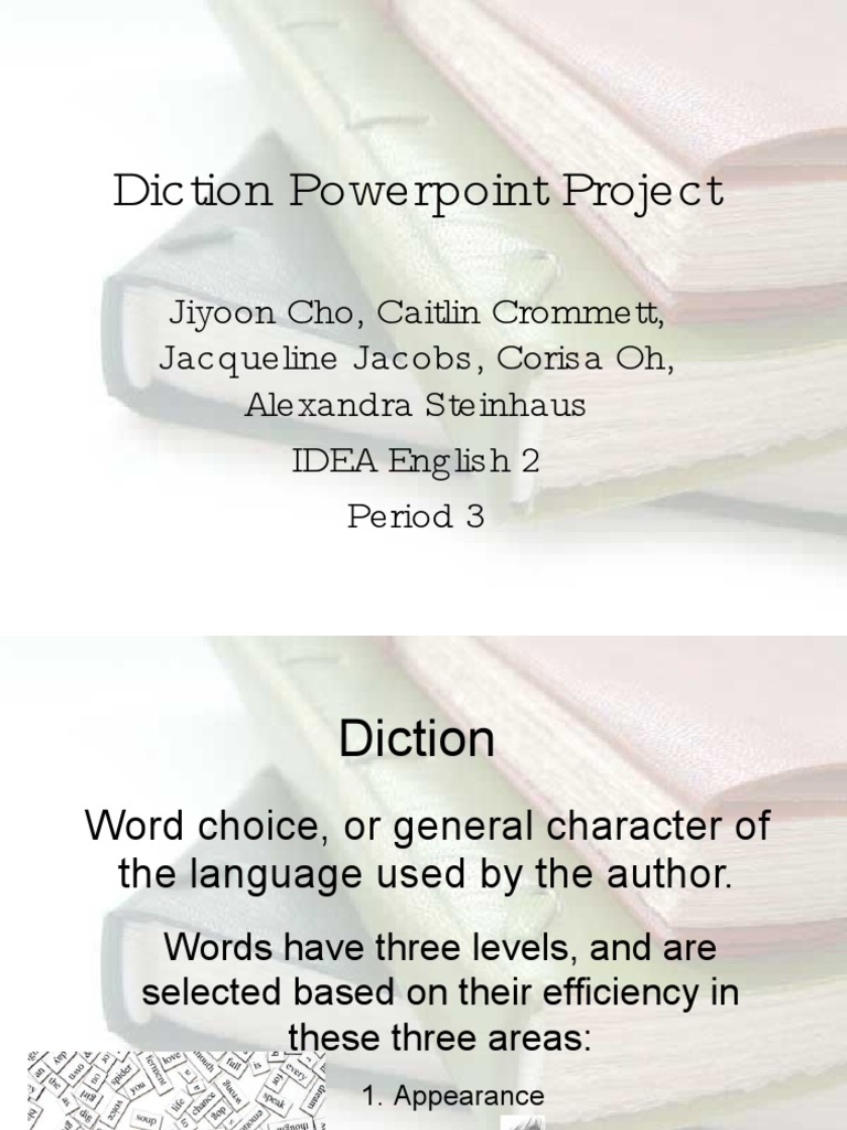 Diction in Creative Writing PowerPoint Presentation | PDF