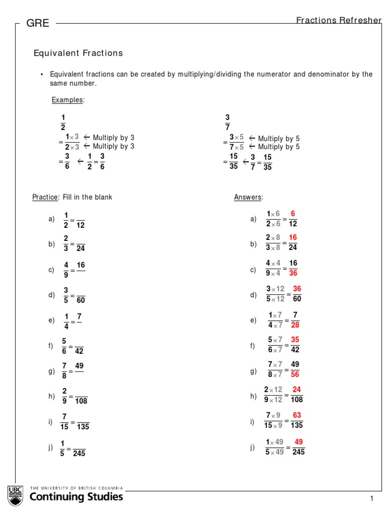GRE - Fractions Refresher | Fraction (Mathematics) | Notation