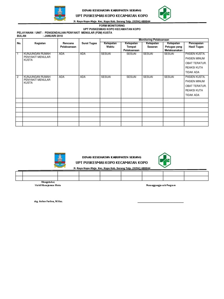 Form Monitoring TB | PDF