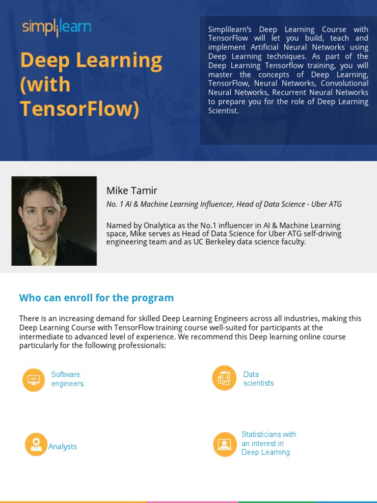 Simplilearn Deep Learning | PDF | Deep Learning | Artificial Neural Network