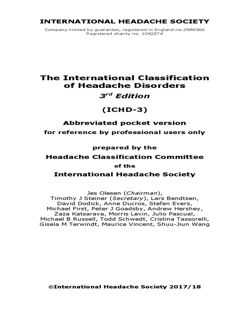 3330 Ichd 3 Pocket Version | PDF | Headache | Migraine