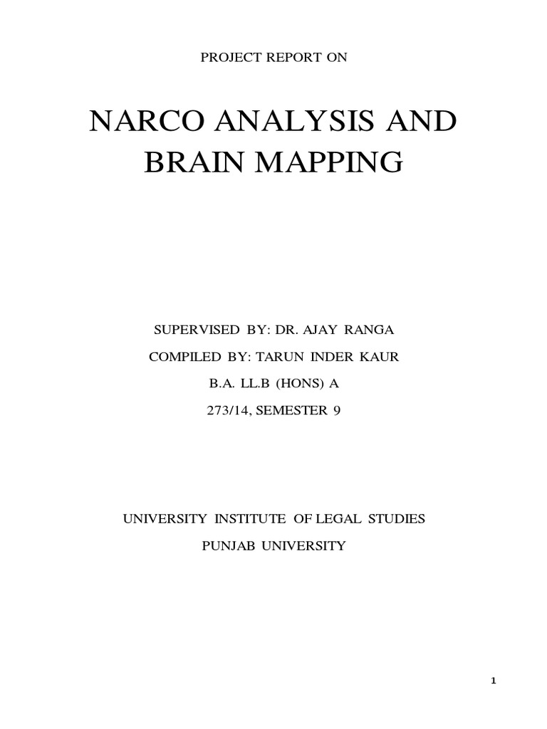 Narco Analysis and Brain Mapping: Project Report On | PDF | Event ...