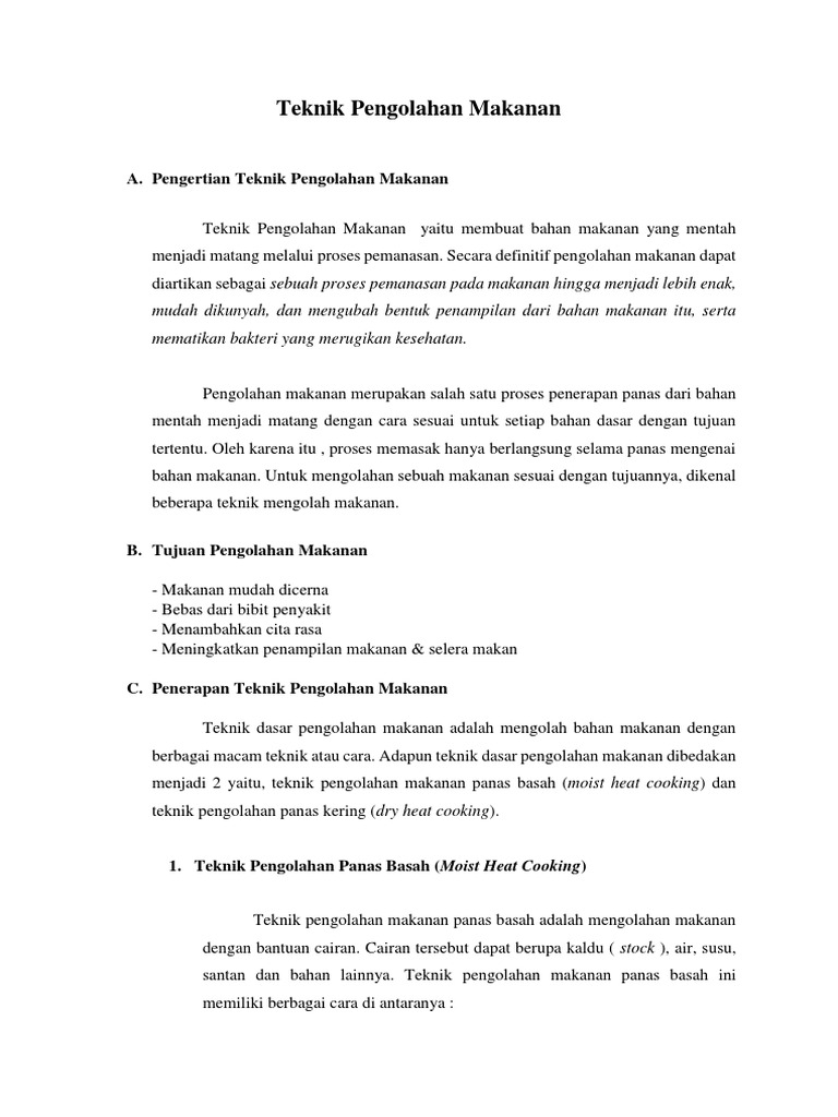 Modul Teknik Pengolahan Makanan | PDF