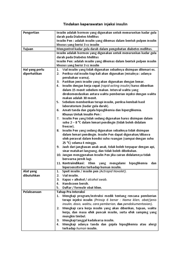 8351 - 16237 - SOP Memberikan Terapi Injeksi Insulin | PDF | Kesehatan Holistik | Sains & Matematika