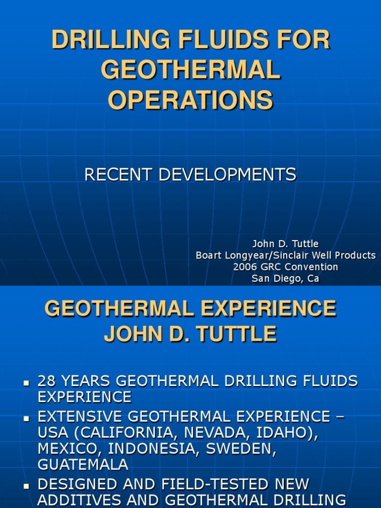 Geothermal Drilling Fluid Presentation | PDF | Rheology | Polymers