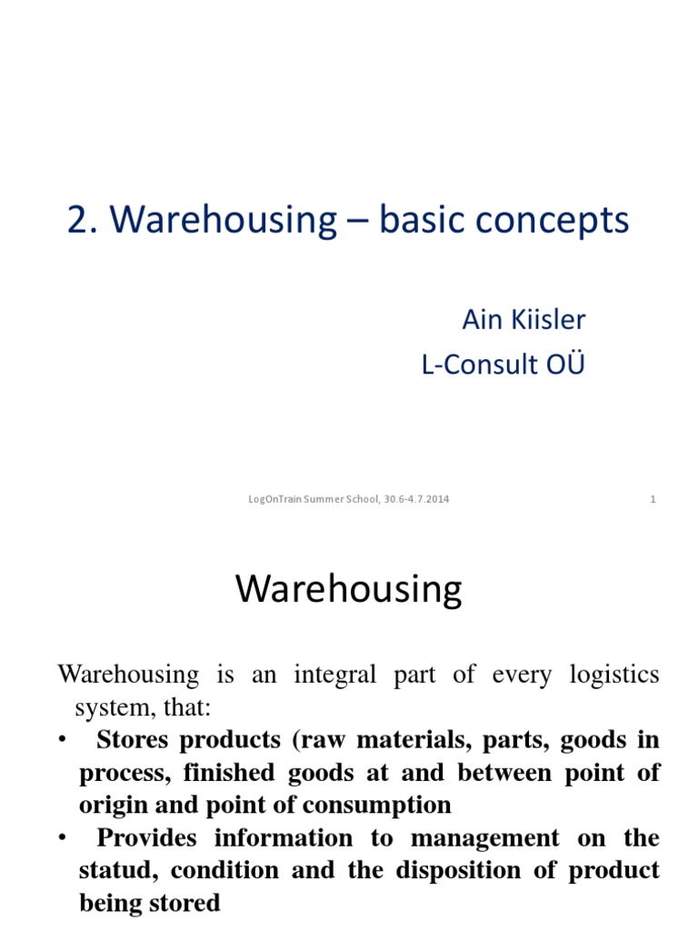 Warehousing Notes Pdf Warehouse Logistics