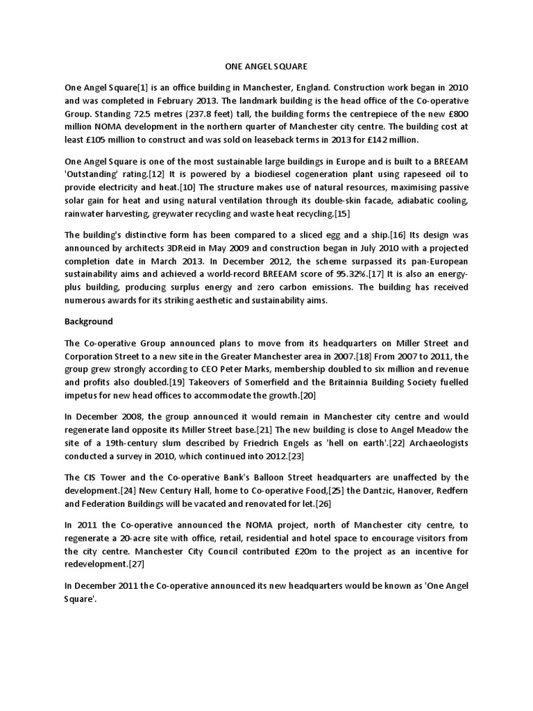 One Angel Square | PDF | Nature | Building Engineering