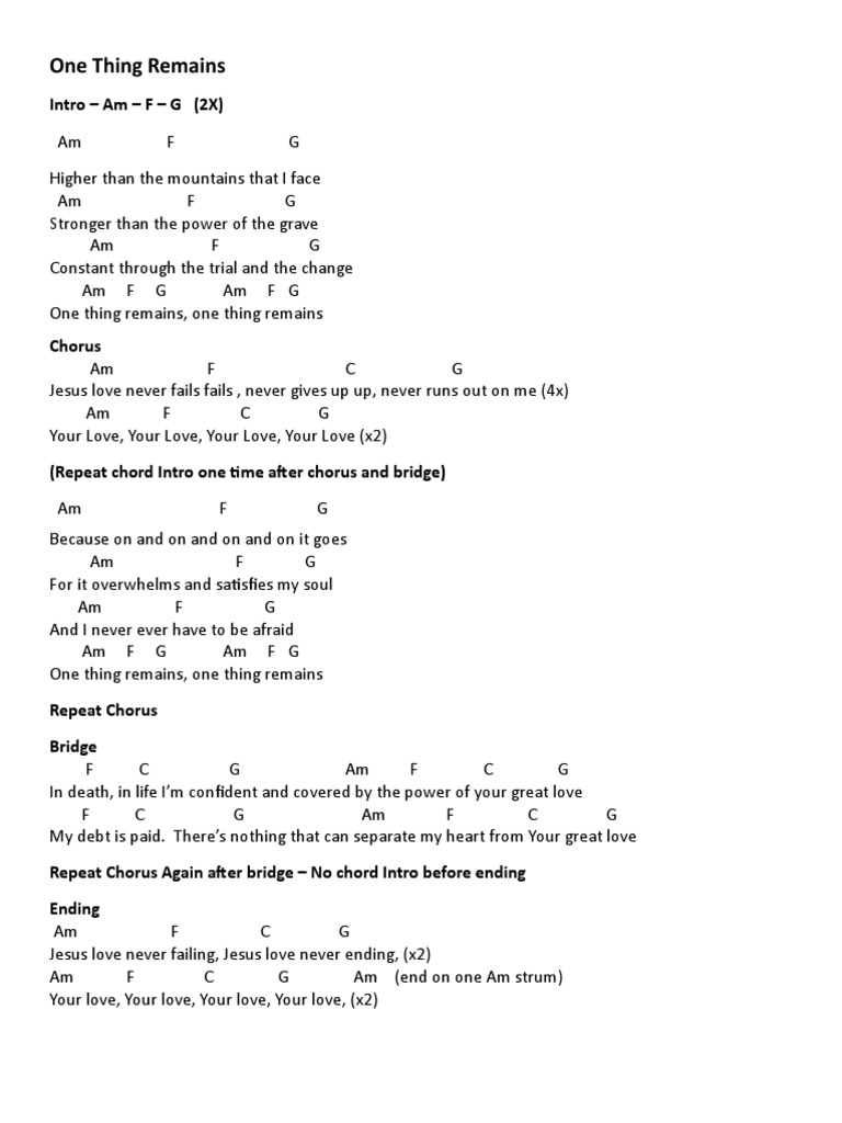 One Thing Remains | PDF