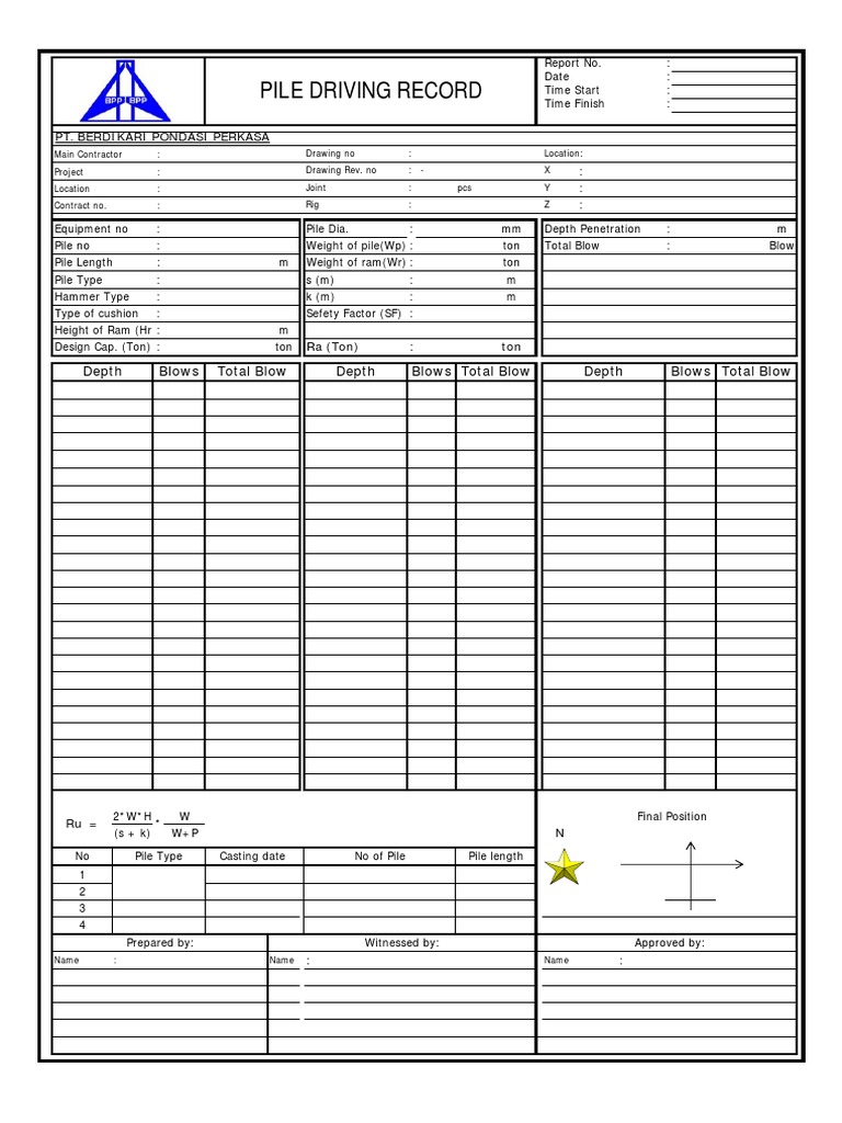 Piling Record | PDF