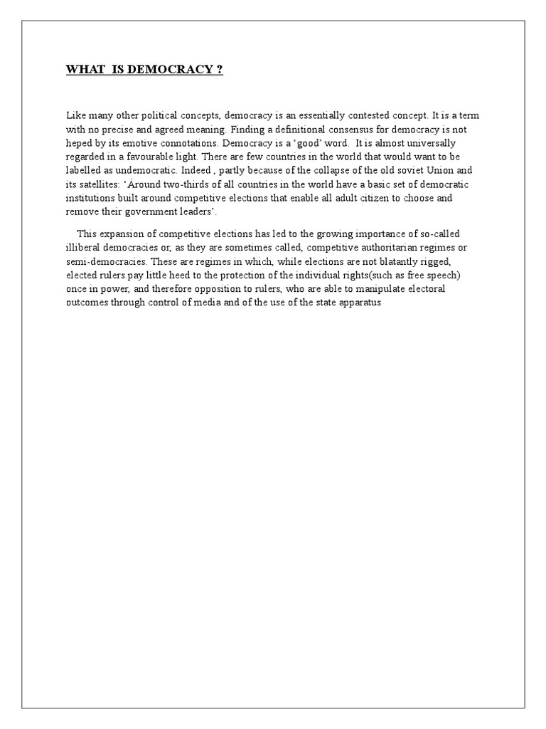 What Is Democracy | PDF