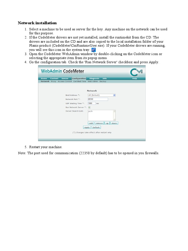 Setting Up a CodeMeter License Server on a Local Network | PDF