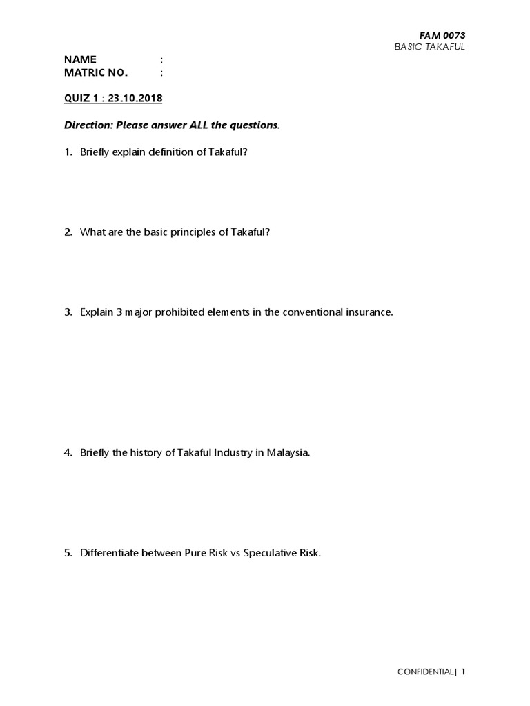 Takaful Basics: Principles and Concepts | PDF