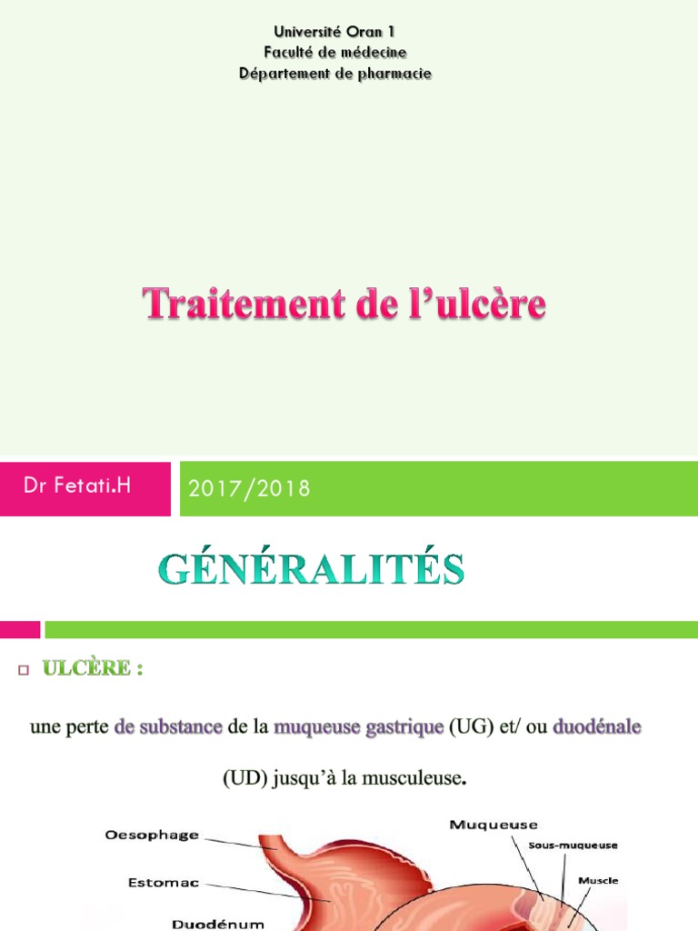 01-Traitement de L'ulcère 2018 | PDF | Gastroentérologie | RTT