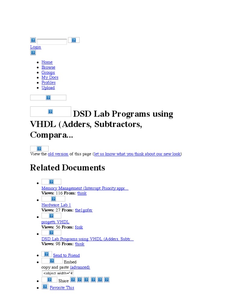 DSD Lab Programs Using VHDL (Adders, Subtractors, Comparator, Decoder, Parity, Multiplexer, Flip ...