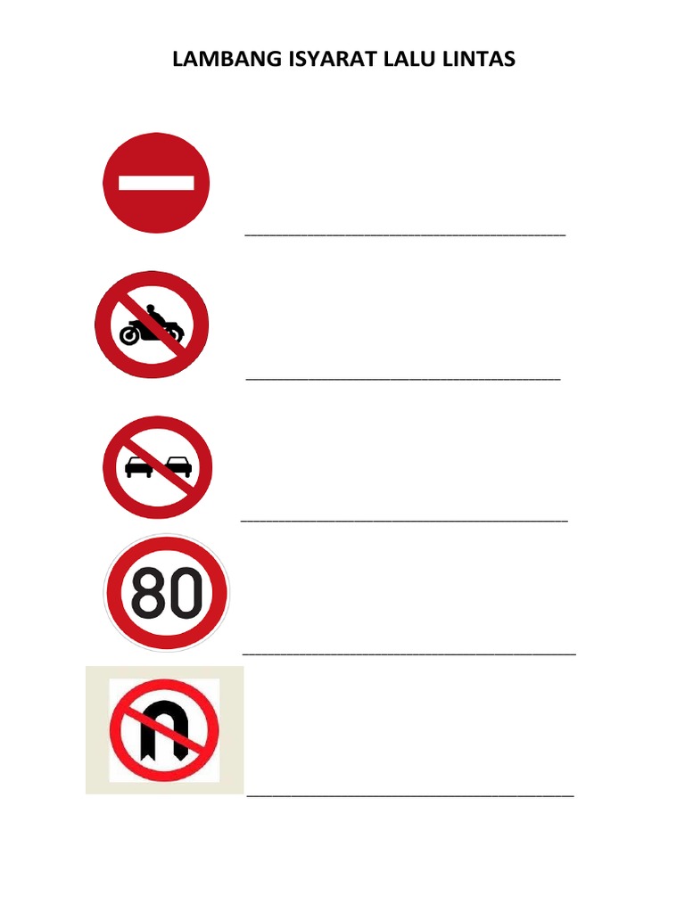 Latihan Tanda Isyarat Lalu Lintas | PDF