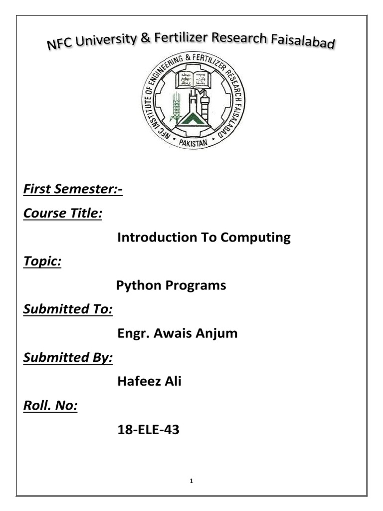 ITC Python Programs | PDF | Python (Programming Language) | Programming ...