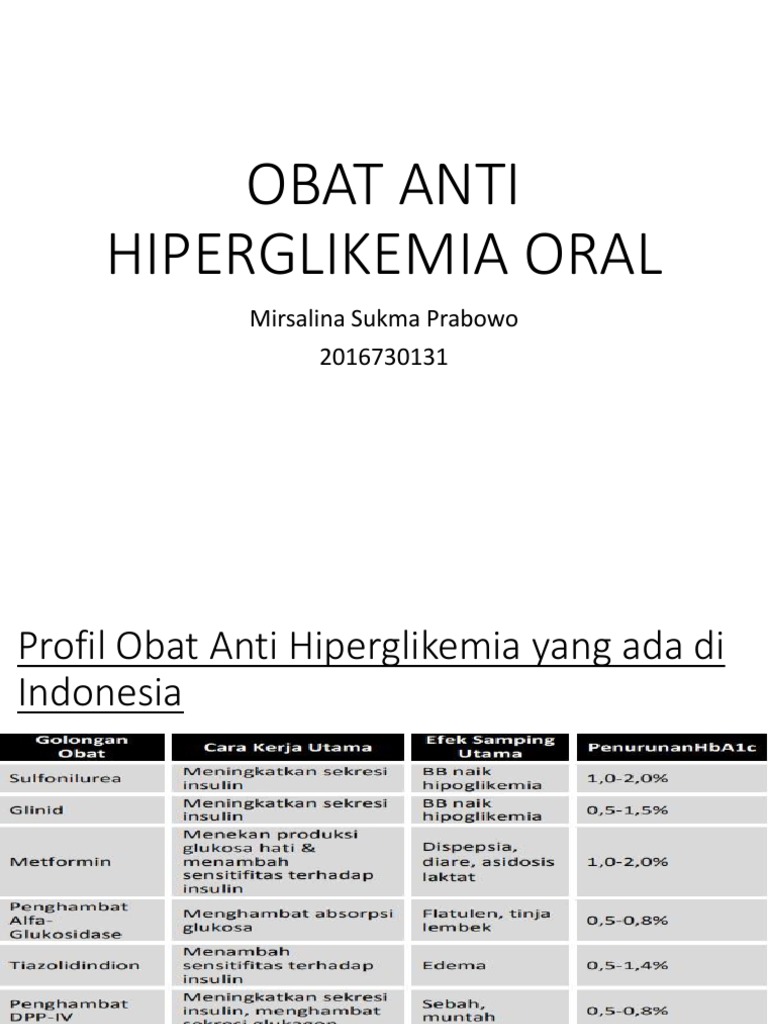 Obat Anti Hiperglikemia Oral | PDF