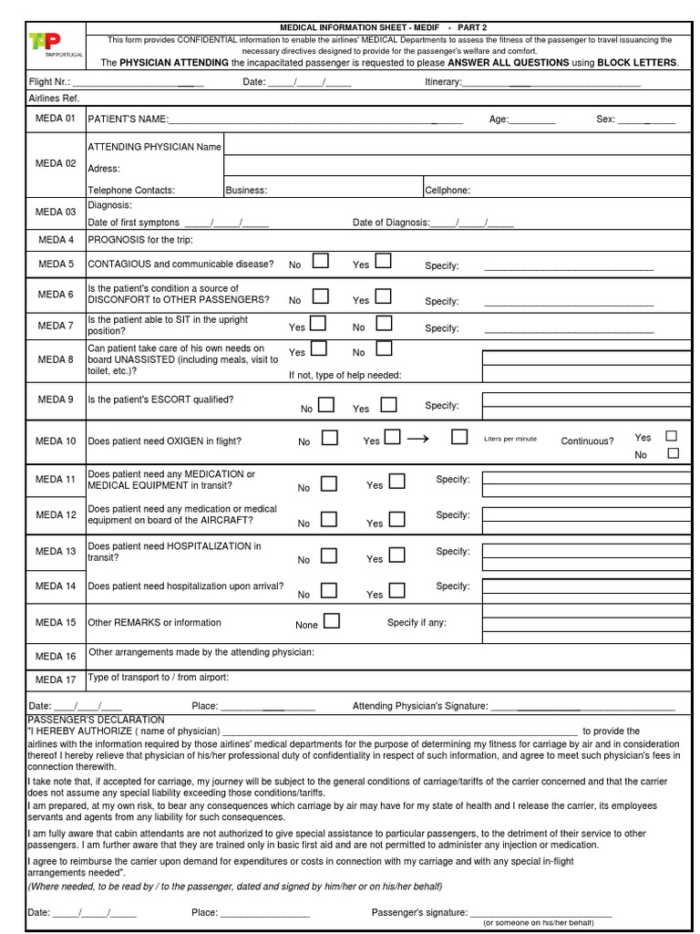 Attending Physician Name: Medical Information Sheet - Medif - Part 2 ...