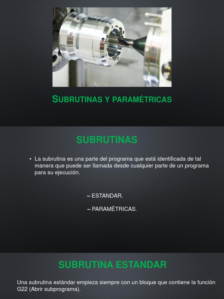 Guía de Subrutinas en Programación CNC | PDF | Programa de computadora ...