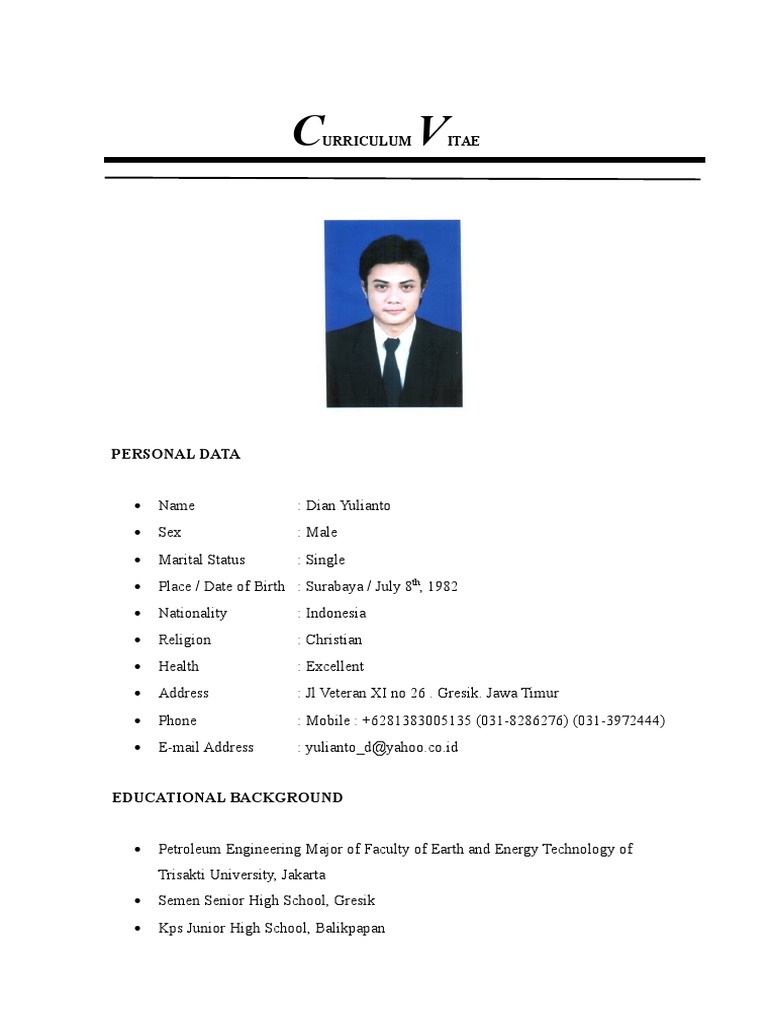 Personal Data: Urriculum Itae | PDF