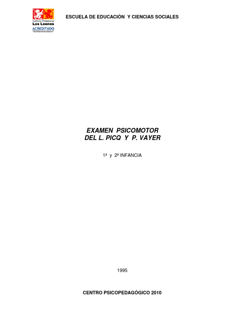 Picq Y Vayer | PDF | Pie | Prueba (evaluación)