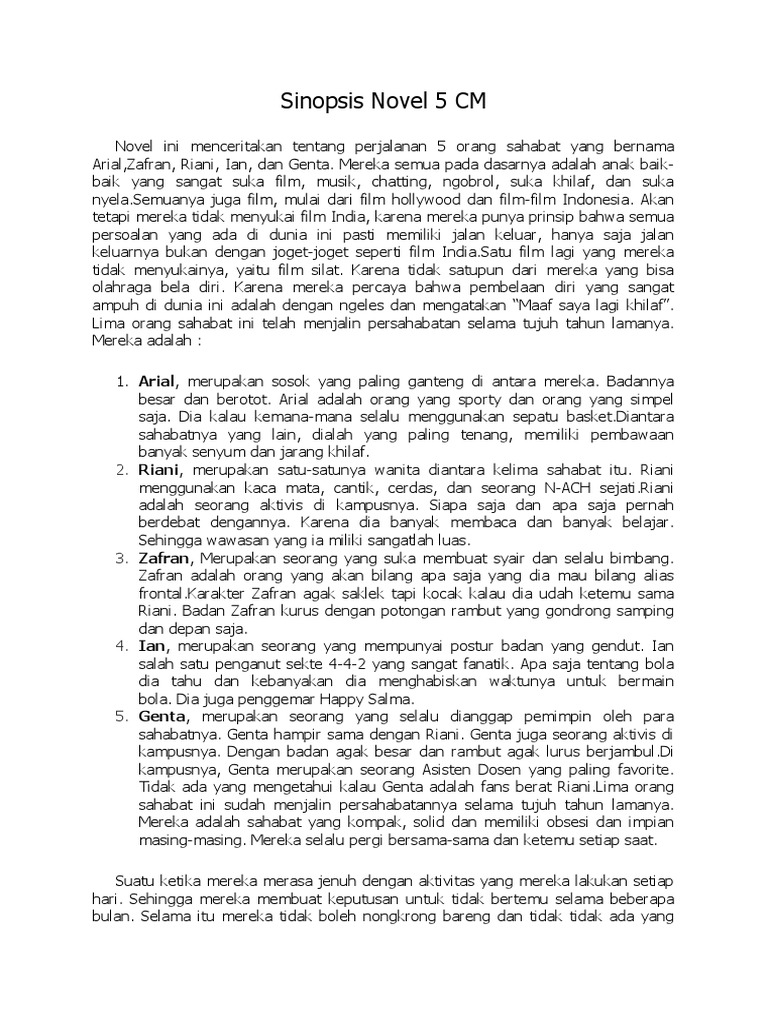 Sinopsis Novel 5 CM | PDF