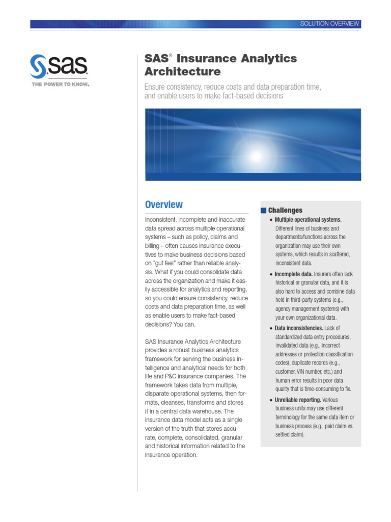 Sas Insurance Analytics Architecture 104891 | PDF | Sas (Software ...