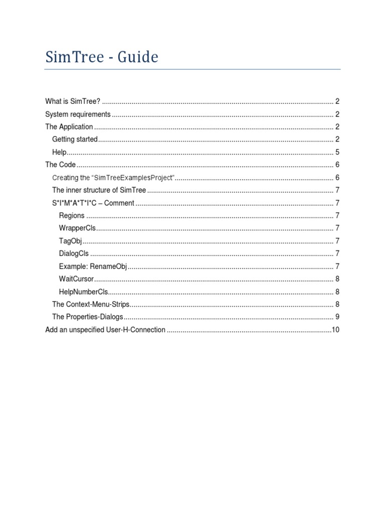 SimTree - Guide | PDF | Microsoft Visual Studio | Computer Programming