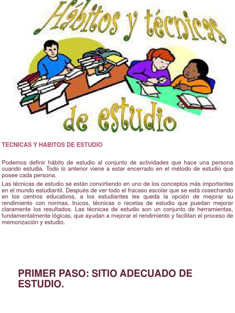Tecnicas y Habitos de Estudios | PDF | Memoria | Aprendizaje