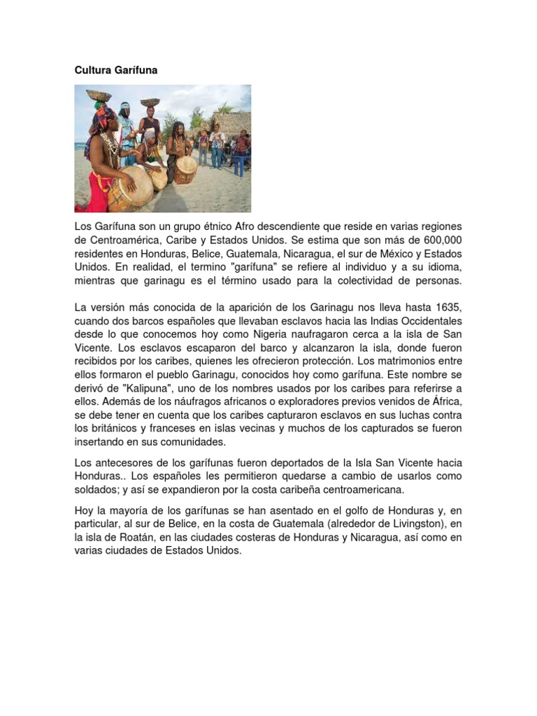 Cultura Garífuna | PDF