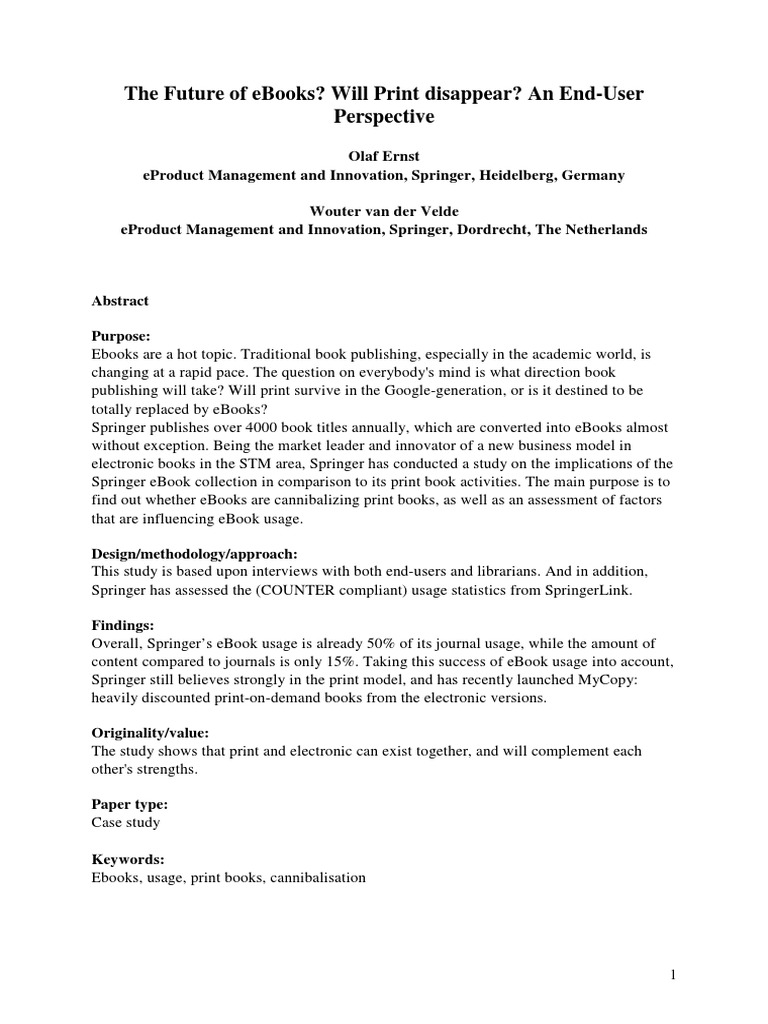 The Future of Ebooks | PDF | E Reader | E Books