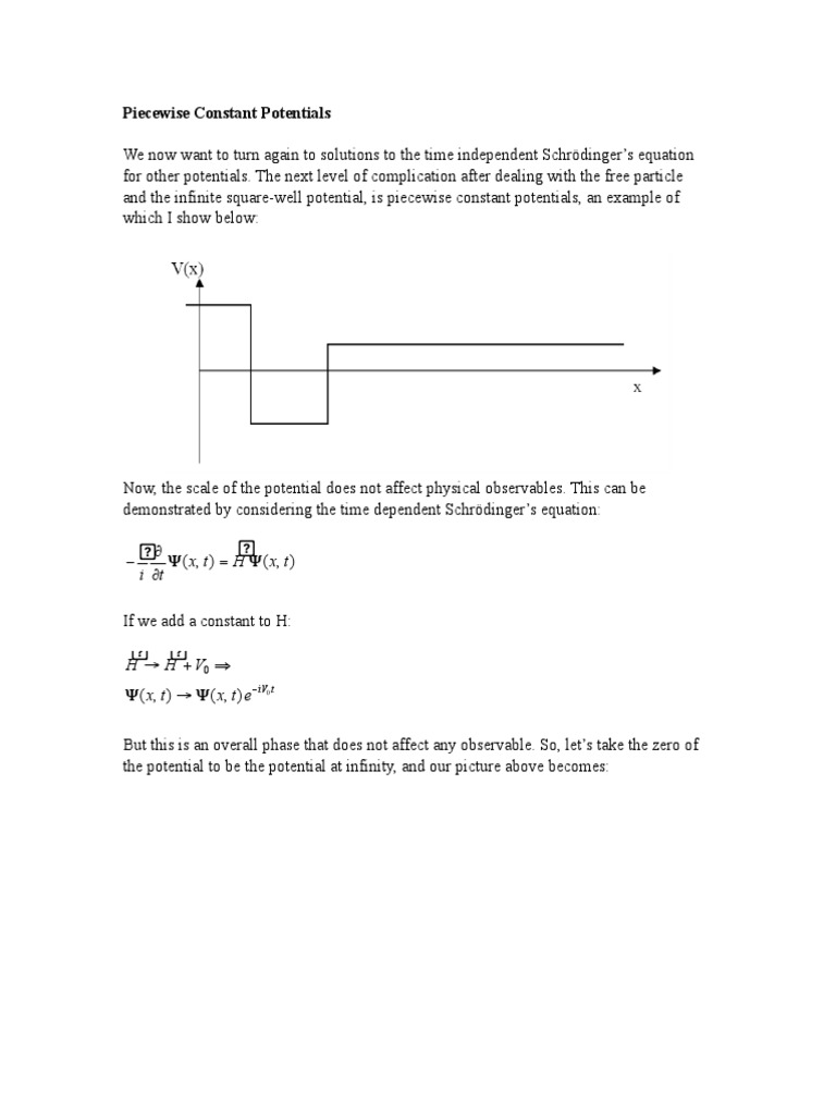 Infinite Square Well | PDF | Schrödinger Equation | Hamiltonian ...