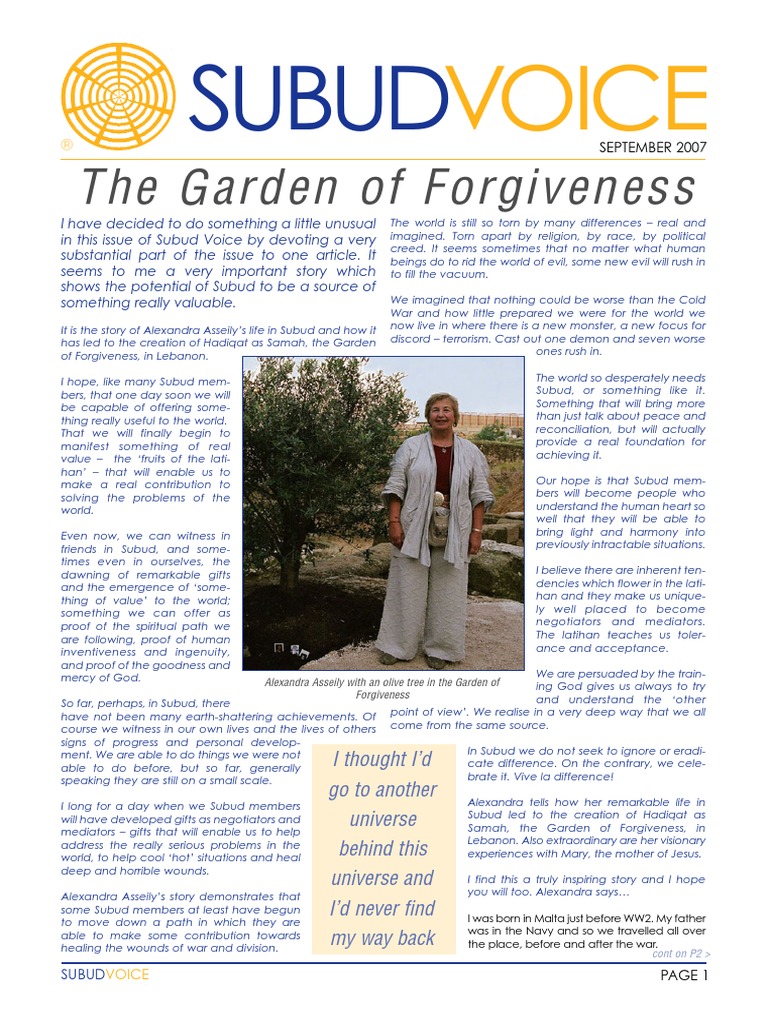 The Garden of Forgiveness: Subud | PDF | Palestinians | Forgiveness