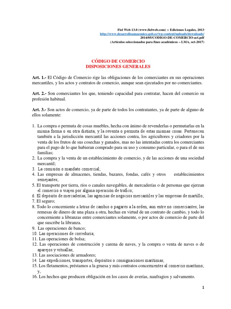 Código de Comercio | PDF | Comercio | Contabilidad