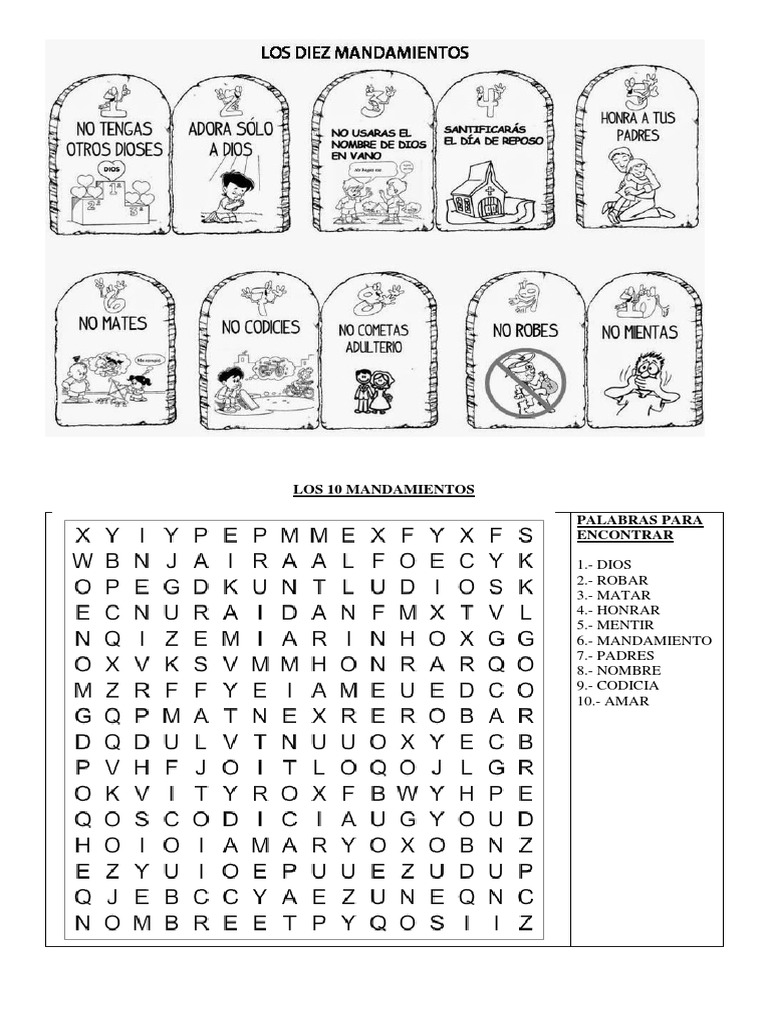 Hojas Para Colorear De Los Diez Mandamientos Libro Para Colorear De