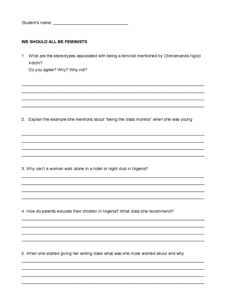 We Should All Be Feminist | PDF