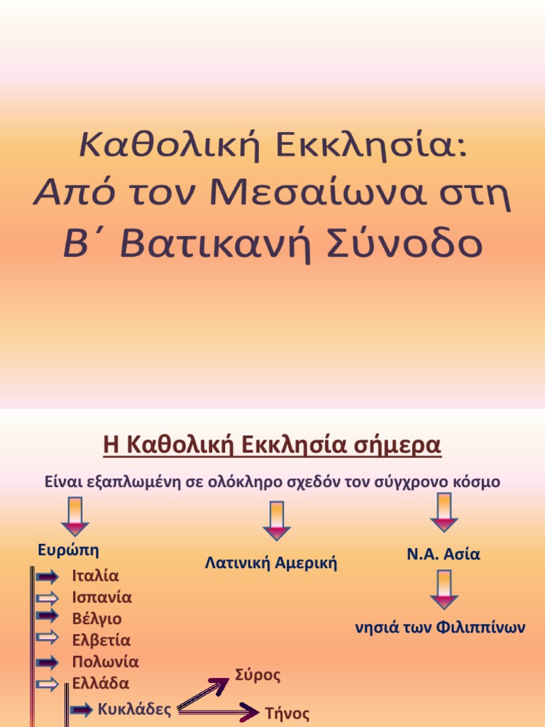Καθολική Εκκλησία: Από τον Μεσαίωνα στη Β΄ Βατικανή Σύνοδο | PDF
