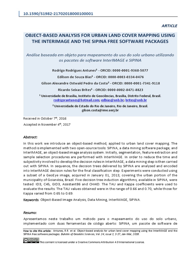 Object-Based Analysis For Urban Land Cover Mapping Using The Interimage and The Sipina Free ...